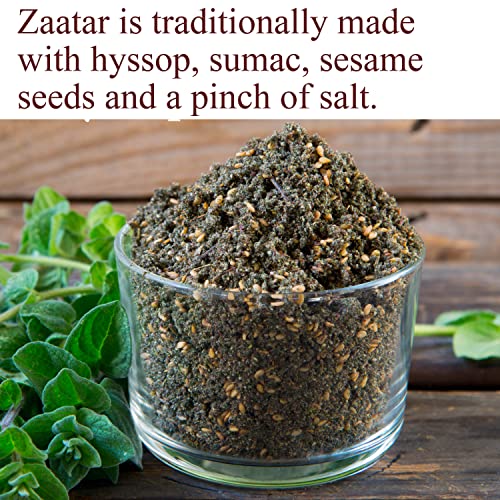 The Spice Way - Real Zaatar with Hyssop spice blend | 4 oz | (No Thyme that is used as an hyssop substitute). With sumac. No Additives, No Perservatives, (Za'atar/zatar/zahtar/zahatar/za atar)