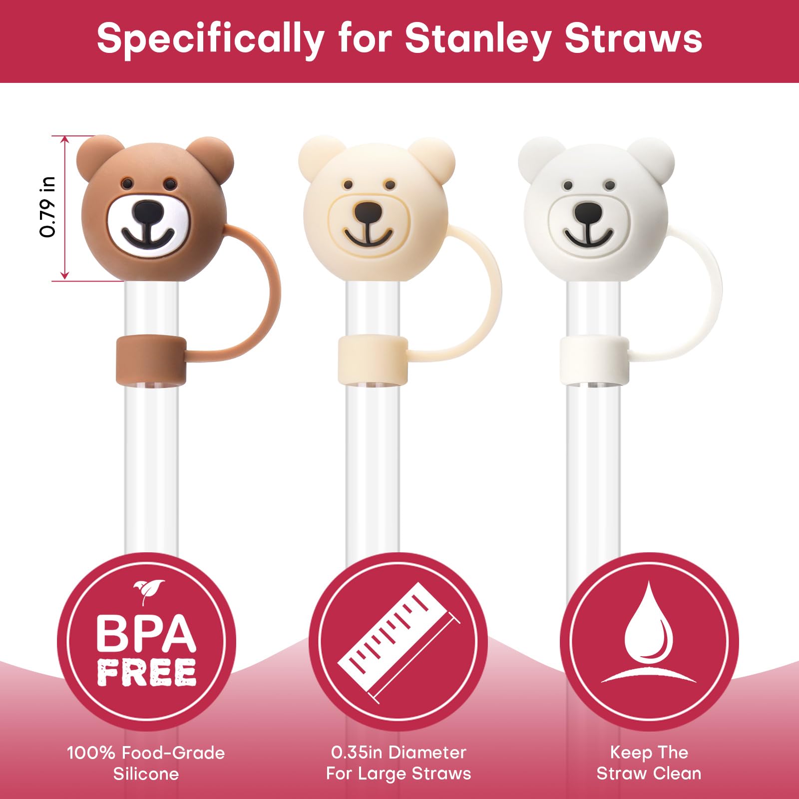 Rolitwils 13Pcs Stanley Cup Accessories, 6 Replacement Straws Compatible Stanley 40oz Tumbler with 3 Silicone Straw Covers Cap, 4 Silicone Protective Boot for Stanley Quencher Adventure Tumbler