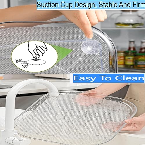 Rectangular Lazy Susan Organizer for Refrigerator, Clear Fridge Turntable Organization Storage, Tray Organizer, for Cabinet, Refrigerator,Dining Table, Pantry, Kitchen, Countertop (2PCS)