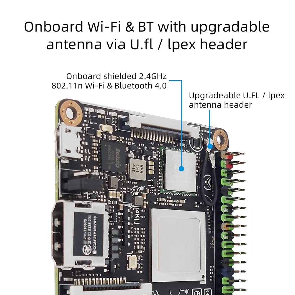 youyeetoo Tinker Board S R2.0 16GB EMMC Single Board Computer,Suppor Android 11/Debian/retropie/kodi, onboard WiFi/BT4.2/Audio Jack/LAN for AIoT Outdoor Advertising Machine(2GB RAM/Ver.A)