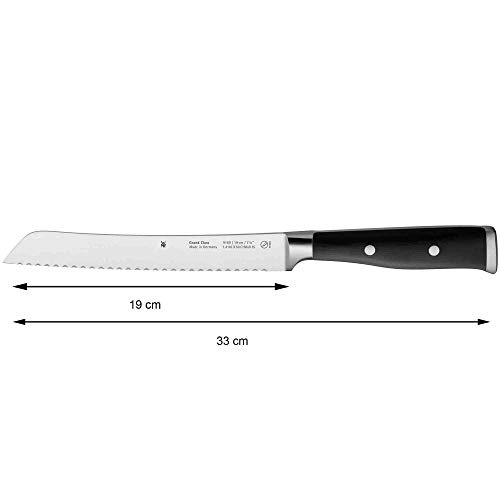 WMF Knife Block with 6 Pieces Grand Class Performance Cut Double Serrated Blade Made in Germany Forged Special Blade Steel - Stainless Steel Rivets Plastic Handles Knife Block of Bamboo
