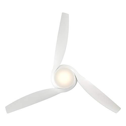 Nirvana Smart Indoor and Outdoor 3-Blade Ceiling Fan 56in Gloss White with 3000K LED Light Kit and Remote Control works with Alexa, Google Assistant, Samsung Things, and iOS or Android App