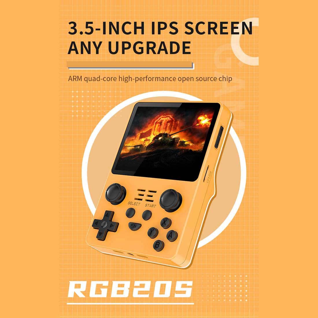 ZOSTER Powkiddy RGB20S Handheld Game Console Portable Retro Built in 10,000 Games 16G+32G 3.5 Inches IPS Screen Open Source System Arcade Game Console Toy Gift for Kids Adults