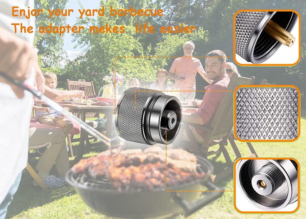 Sunlevo Camping Stove Adapter Backpacking Stove Adapter for Propane LPG Canister Adapter with Automatic Shutdown Function Propane Small Tank Input EN417 Lindal Valve Output