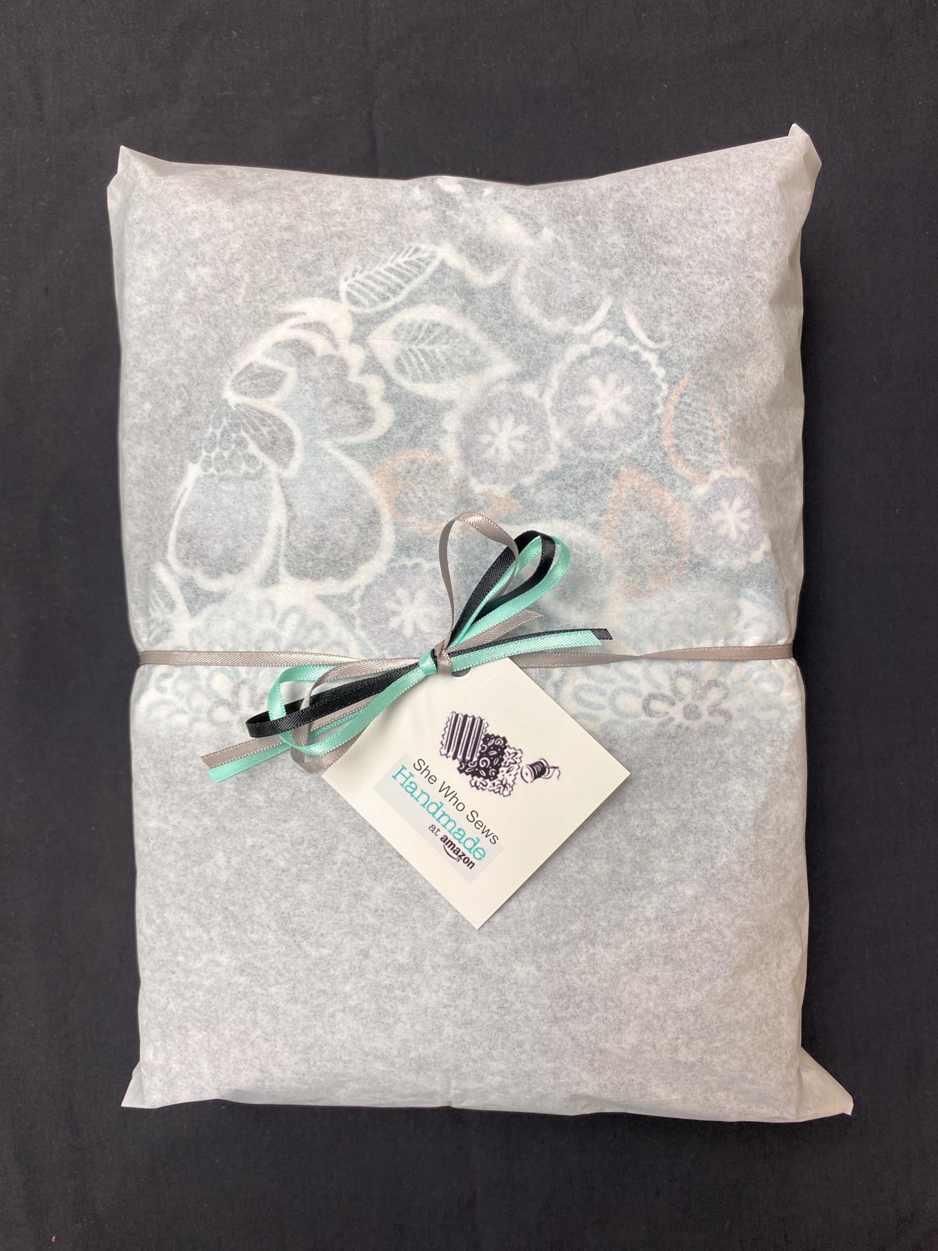 Teal Gray Grey White Flowers Ties On Stays Put Grey Kitchen Bathroom Hanging Loop Hand Dish Towel