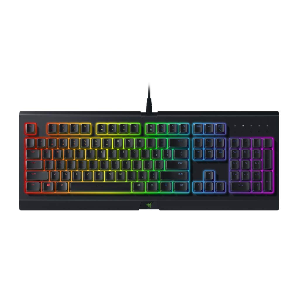 Razer Kraken X Ultralight Gaming Headset - Black/Blue & Cynosa Chroma Gaming Keyboard: 168 Individually Backlit RGB Keys - Spill-Resistant Design - Programmable Macro Functionality - Quiet & Cushioned