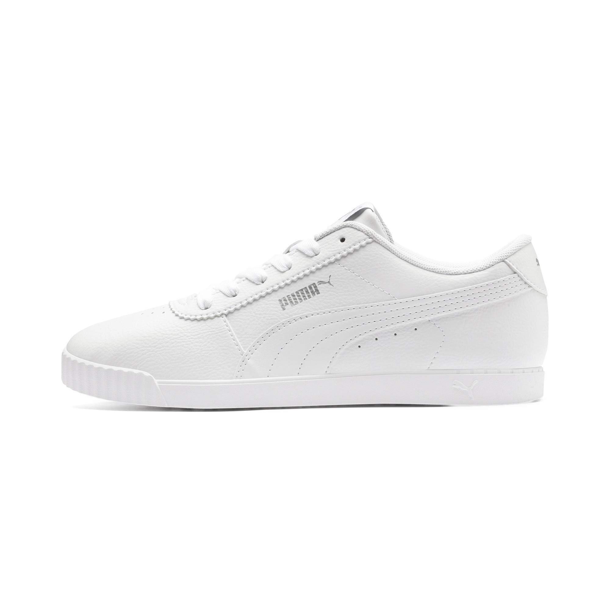 PUMA Women's Carina Slim SL Sneakers, White White, 7.5