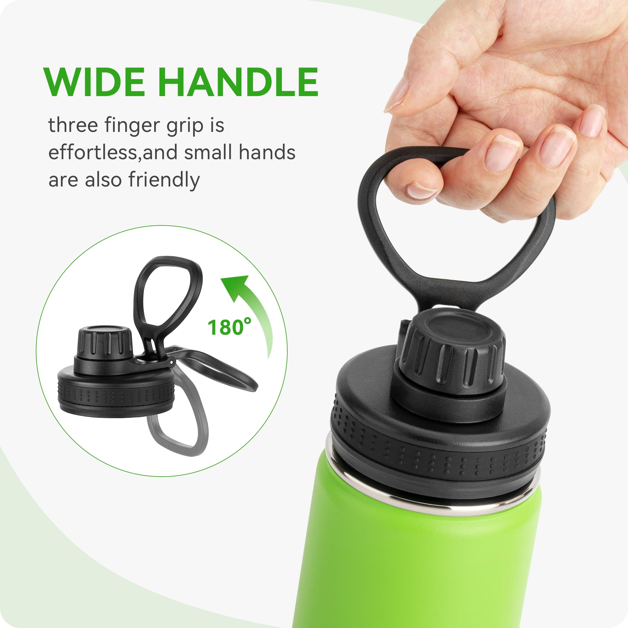 Prurex Spout Lid for Wide Mouth Hydro Flask Water Bottles Replacement Lid for 12,16,18,22,32,40,64oz Sports Water Bottles