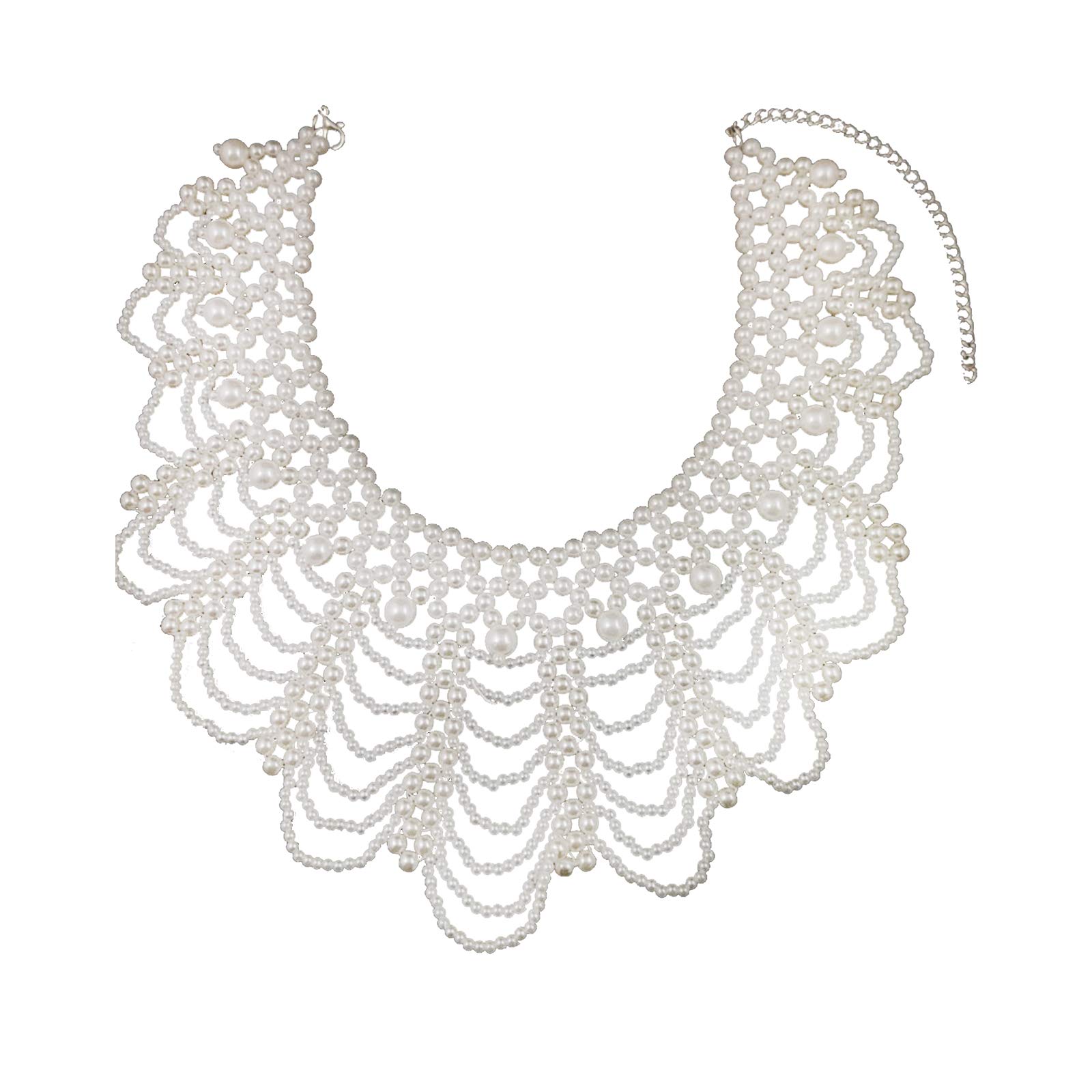 RBG Dissent Collar Necklace for Women Detachable Pearl Beaded Blouse Fake Collar Choker Necklace,Ruth Bader Feminist Collar Necklace