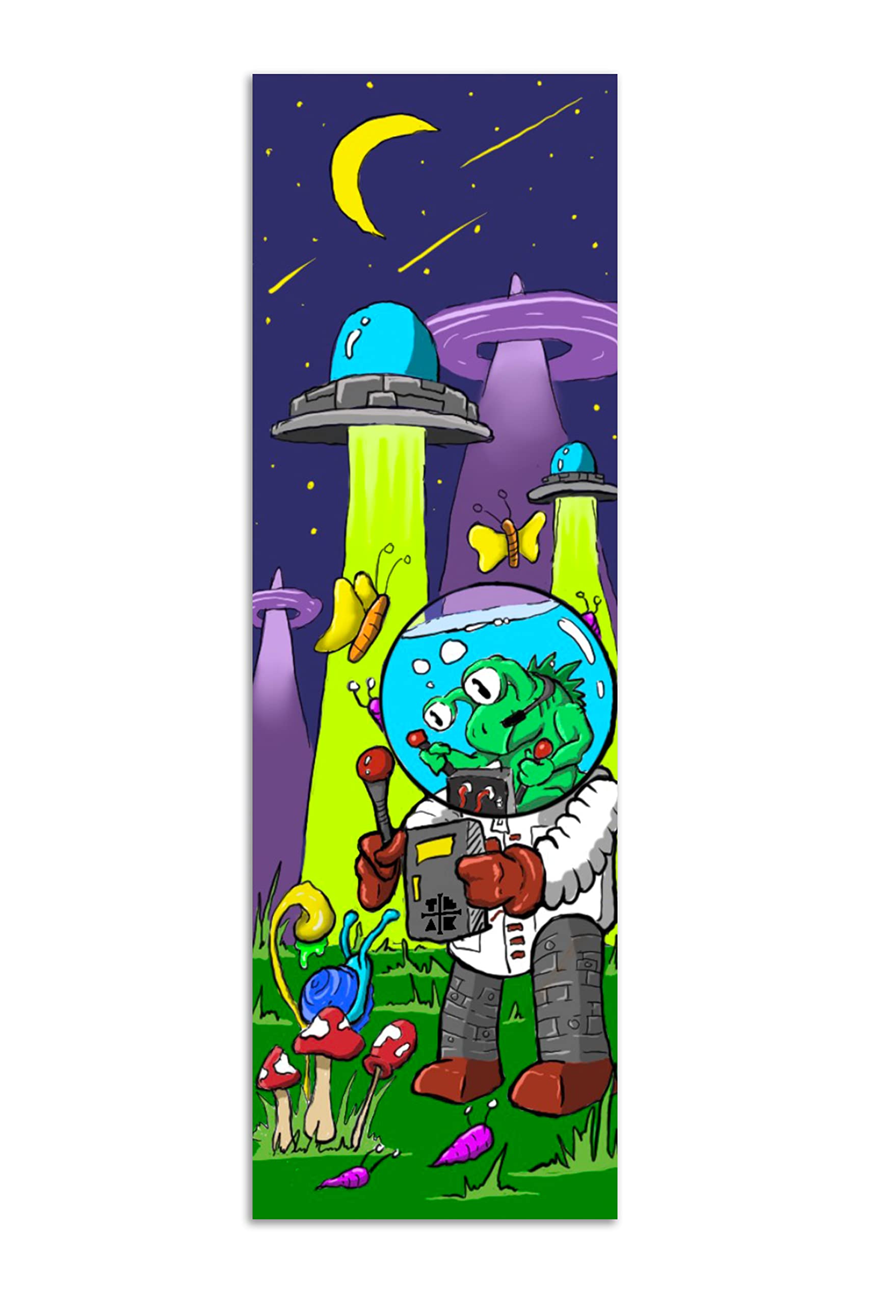 Teak Tuning Fingerboard Deck Graphic, Alien Research - Adhesive Graphics to Customize Your 32mm Fingerboard Deck - 110mm Long, 35mm Wide, 0.2mm Thick - Waterproof Vinyl - Includes Mini File