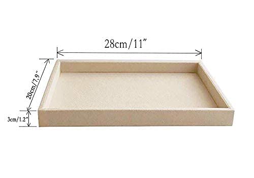 Svea Display Beige Velvet Flat Tray Closet Organizer Drawer Inserts Divider for Jewelry Accessory Collectibles Trade Show Exhibition Home Use Premium Grade Material Neutral Tone