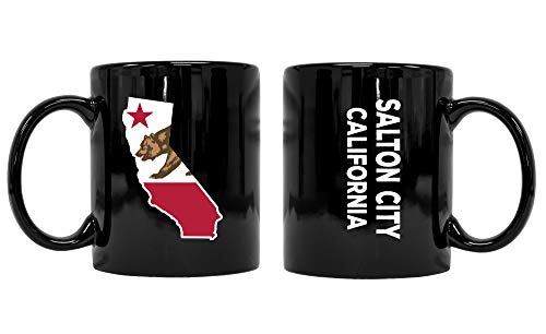 R and R Imports Salton City California Souvenir Black Ceramic Coffee Mug 2 Pack (Black).