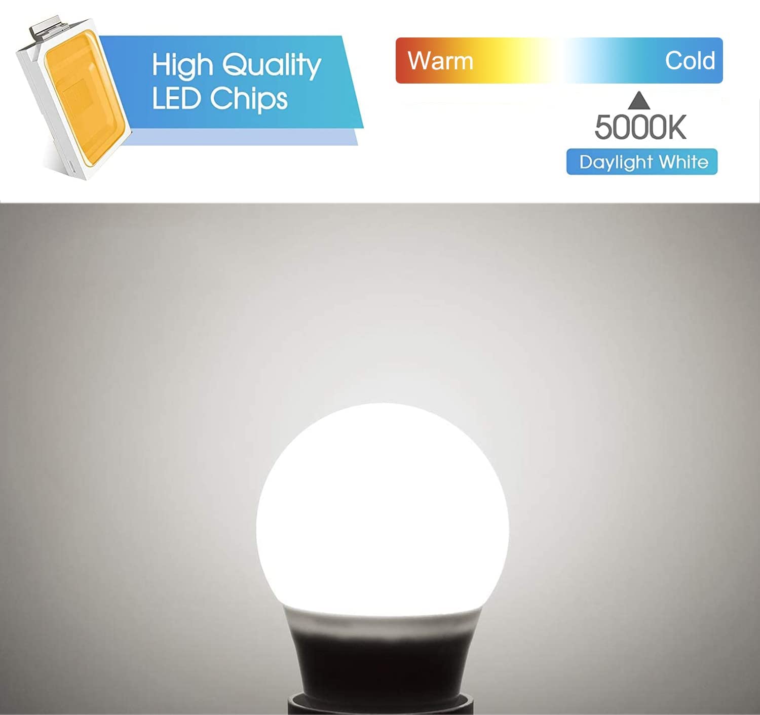 Tonitre LED Refrigerator Light Bulb 40 Watt Equivalent, 5W A15 Fridge Waterproof Bulbs 120V, Daylight White 5000K E26 Base Appliance Bulb Freezer Ceiling Home Lamp, 500LM, IP54, Non-dimmable, 2 Pack