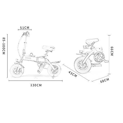 WJHSPddzxc Electric Bike Folding Electric Bicycle Lightweight Lithium Batteries Mini E Bike