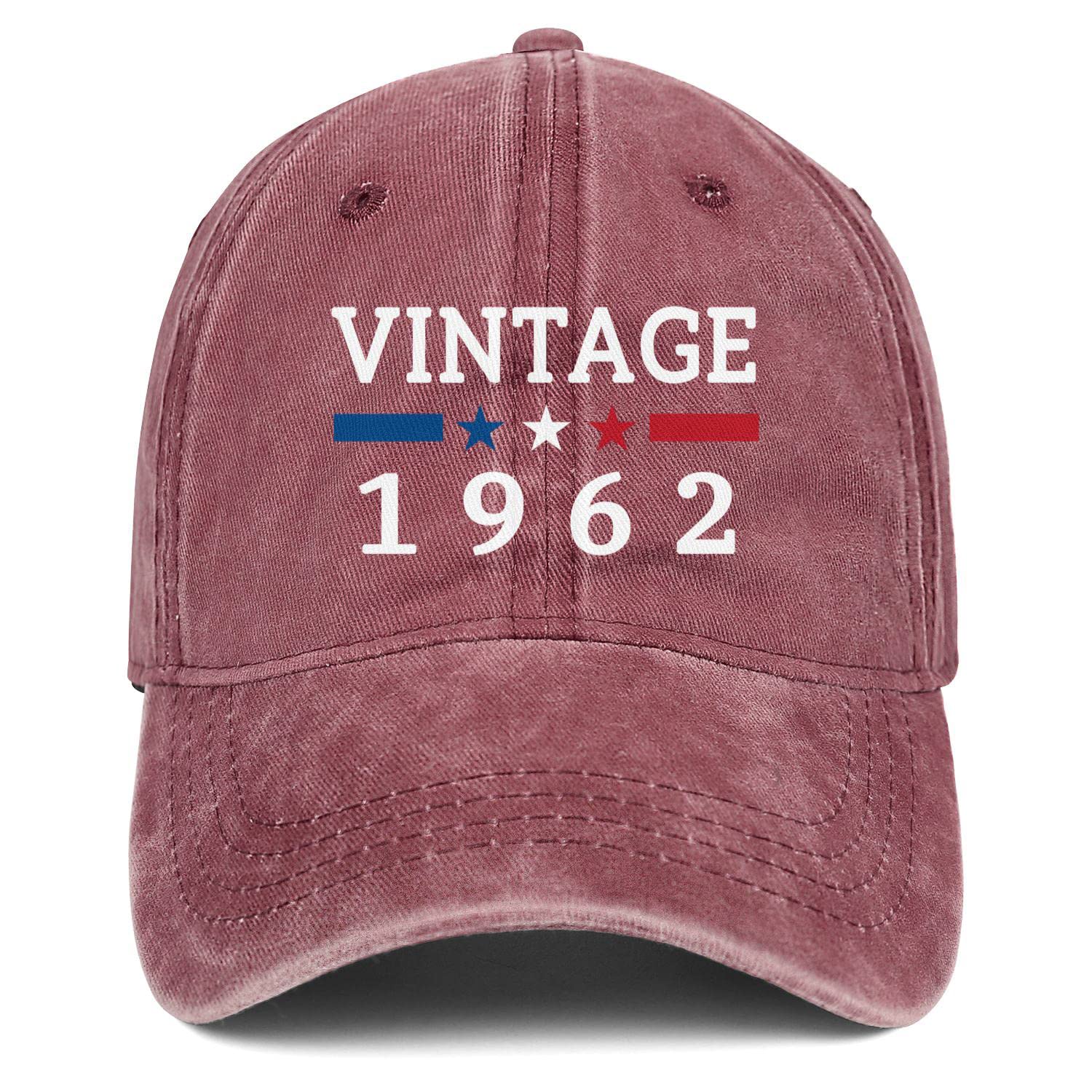 Vintage 1962 Hat 60th Birthday Gifts Embroidered Vintage Baseball Cap Adjustable Breathable Hat for Men Women