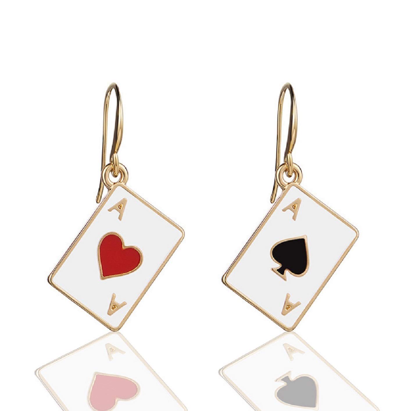 PikaLF Ace Cards Earrings For Wowomen, Ace Playing Card Earrings, Ace Poker Card Earrings, Ace Spade Earrings Hypoallergenic, Gambling Casino Jewelry