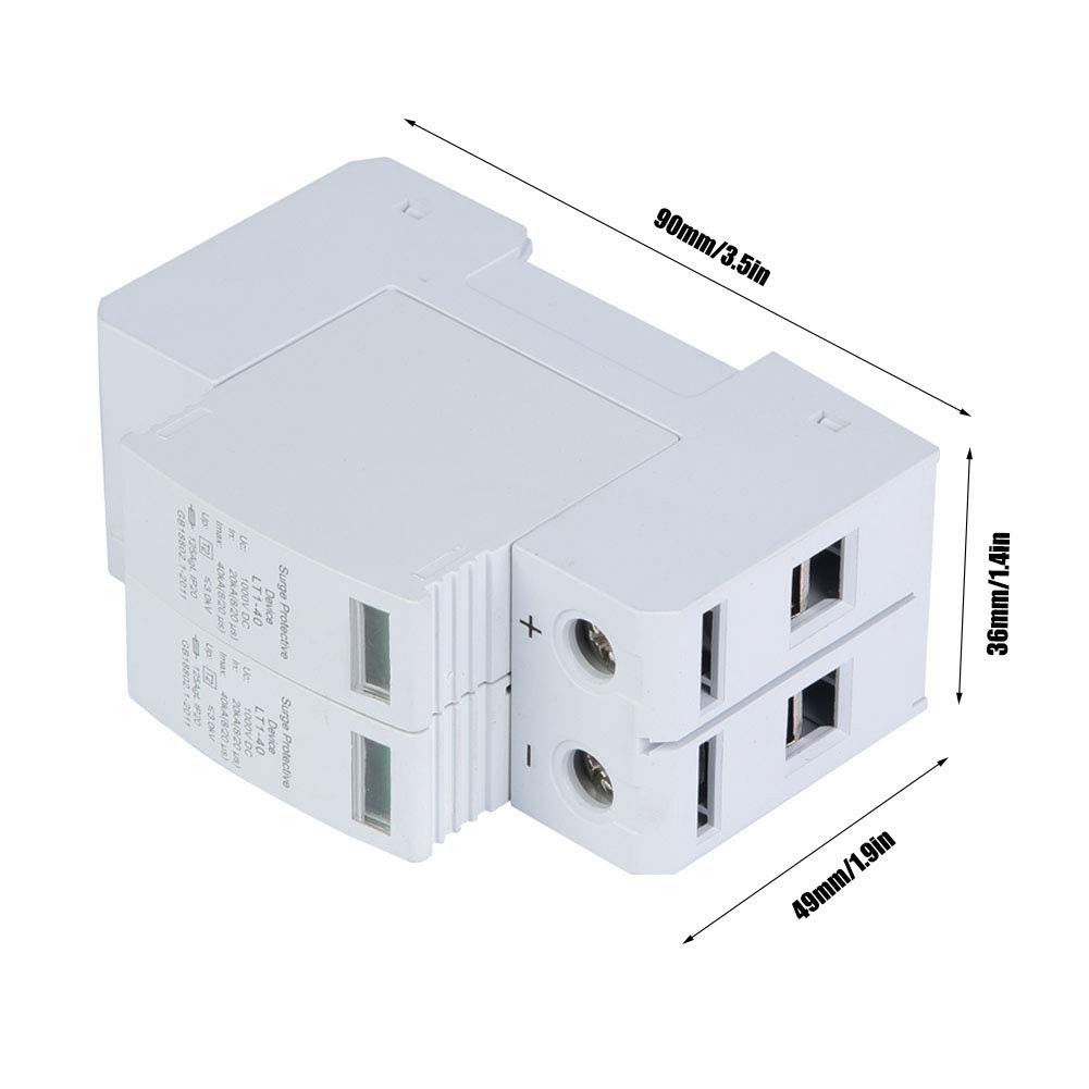 Voltage Arrester Device, 2P Protective Device DC Photovoltaic Lightning Protector, Lightning Arrester Low Voltage Arrester 3.0KV(2P40KA)
