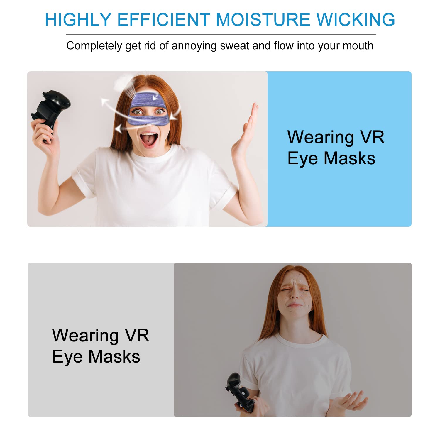 VR Sweat Band Mask for Oculus Quest 2 Sweat Guard, Breathable & Elastic Face Cover for Wearable Tech Virtual Reality Gear, Oculus Quest 2 Accessories for Men Women (3 PCS)