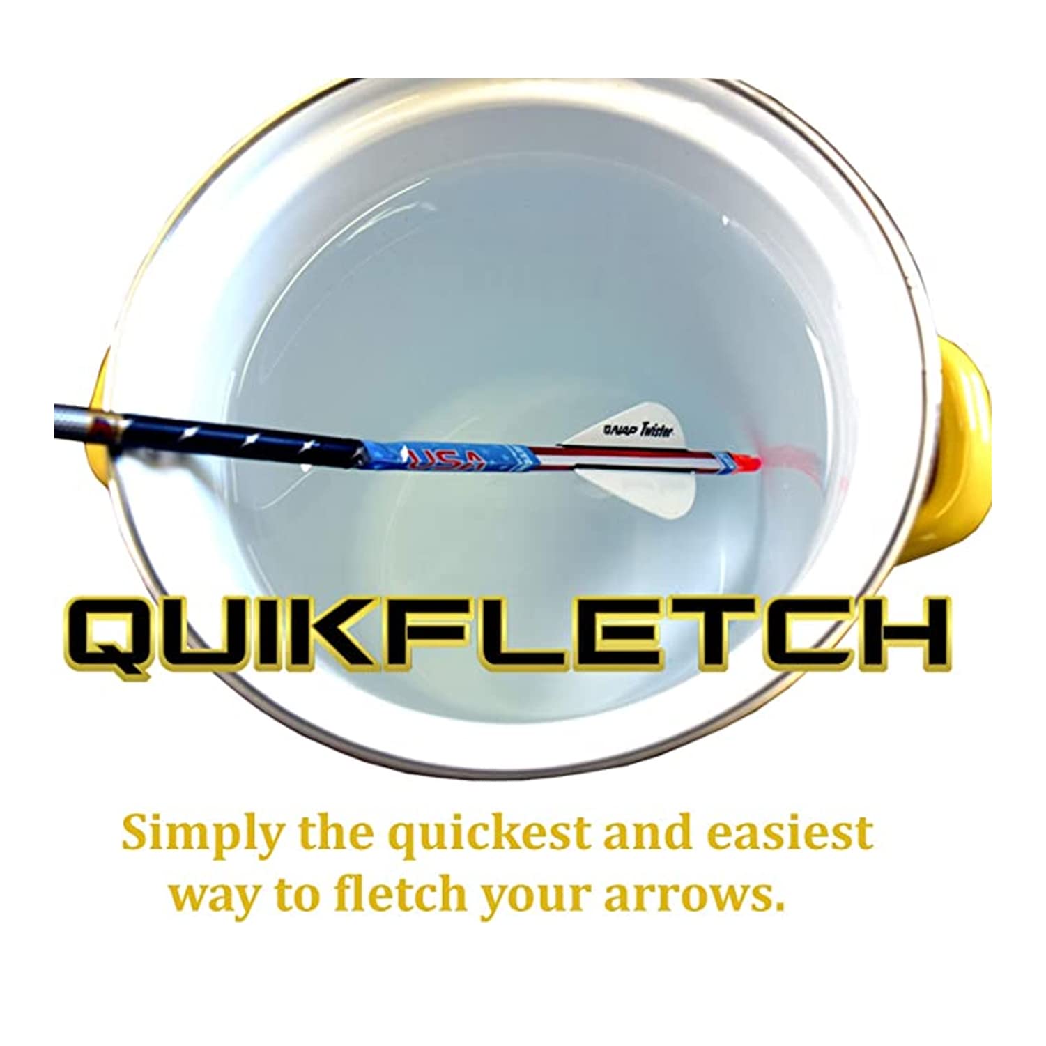New Archery Products Quikfletch Twister 2" 3-Vane Stabilizing Fletching - WHITE Tube, Orange/White Vanes