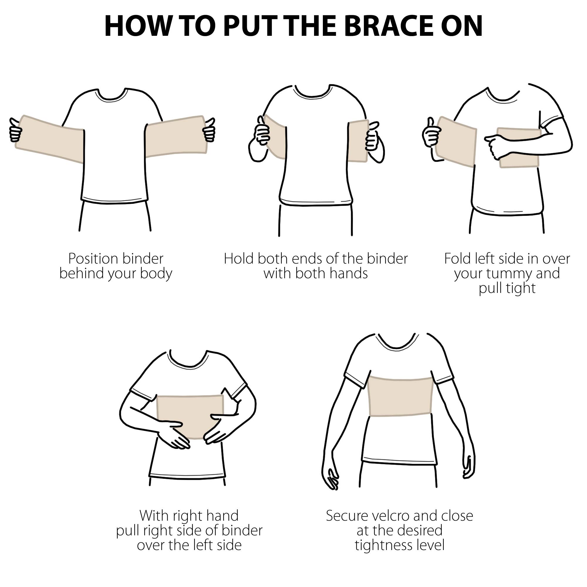 ORTONYX 6.25" Broken Rib Support Brace Unisex - Elastic Chest Wrap Comppression Support Belt - Rehabilitation of Cracked, Fractured, Dislocated Ribs Post-Surgery Aid S/M Beige / ACOX5226-BG-SM