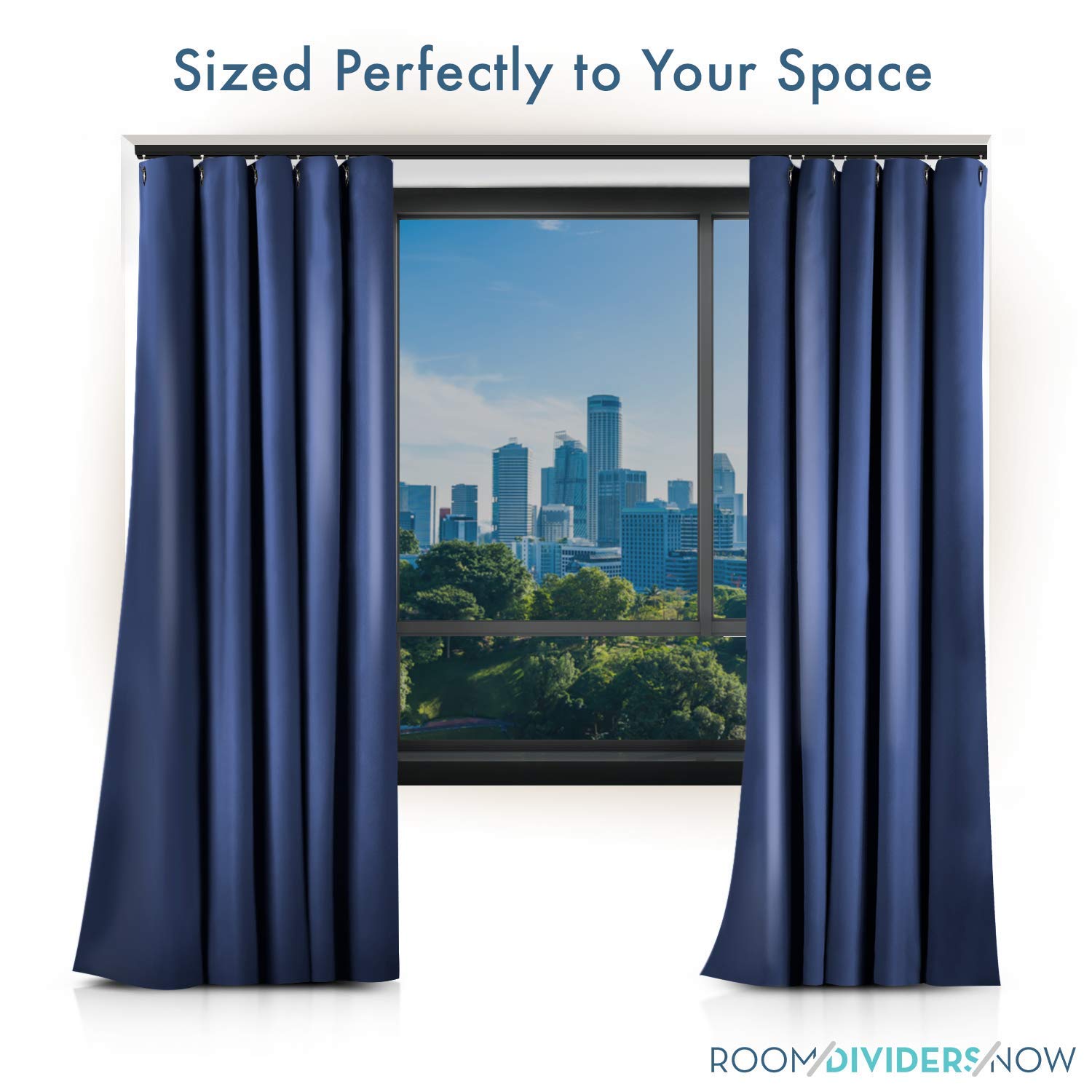 RoomDividersNow Ceiling Curtain Track Set- Comes with Track, Roller Hooks, Installation Hardware, Saw, and End Cap-Curtain Rail, Large, For Spaces 12-18 Feet Wide - White