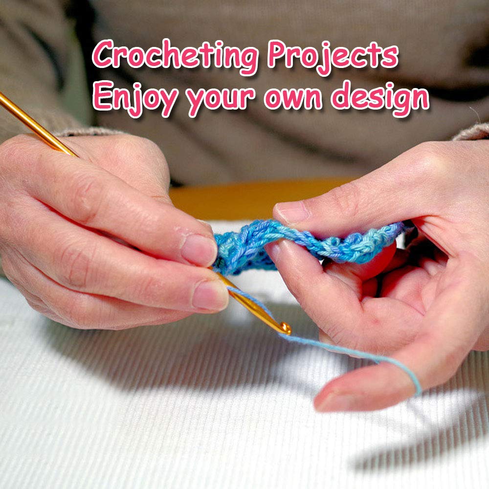 QCZKB Crochet Kits 10 Cotton Crochet Yarn Includes 2 Crochet Hooks, 2 Weaving Needles, Instruction Book, 8knitting Stitch Markers|Perfect 6 Coaster Beginner Kit