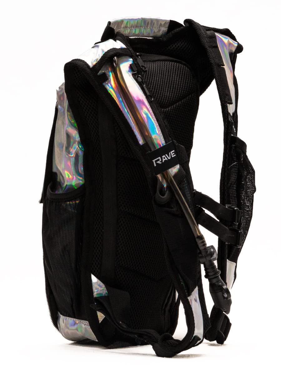 RaveRunnerĀ® Anti-Theft Hydration Backpack | Rave Hydration Pack, Festival Water Bag, Hydropack Rave, Hydration Pack EDC (Holographic)