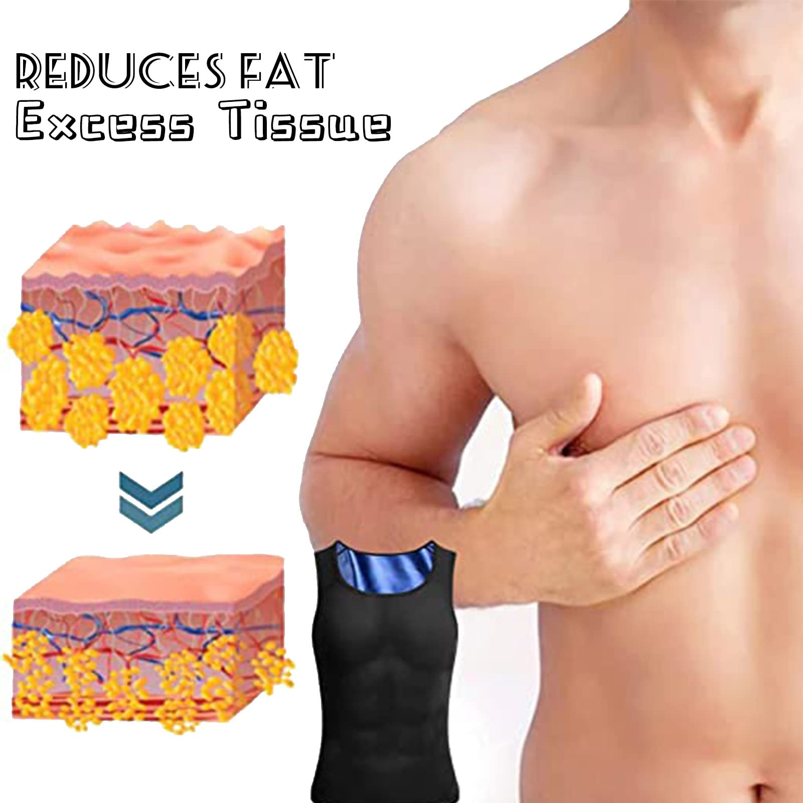 Unloshe CGTFY Gynecomastia Compress Tank Top, Compression Tank Top Men, Men Slimming Body Shaper Vest (L/XL,Black)