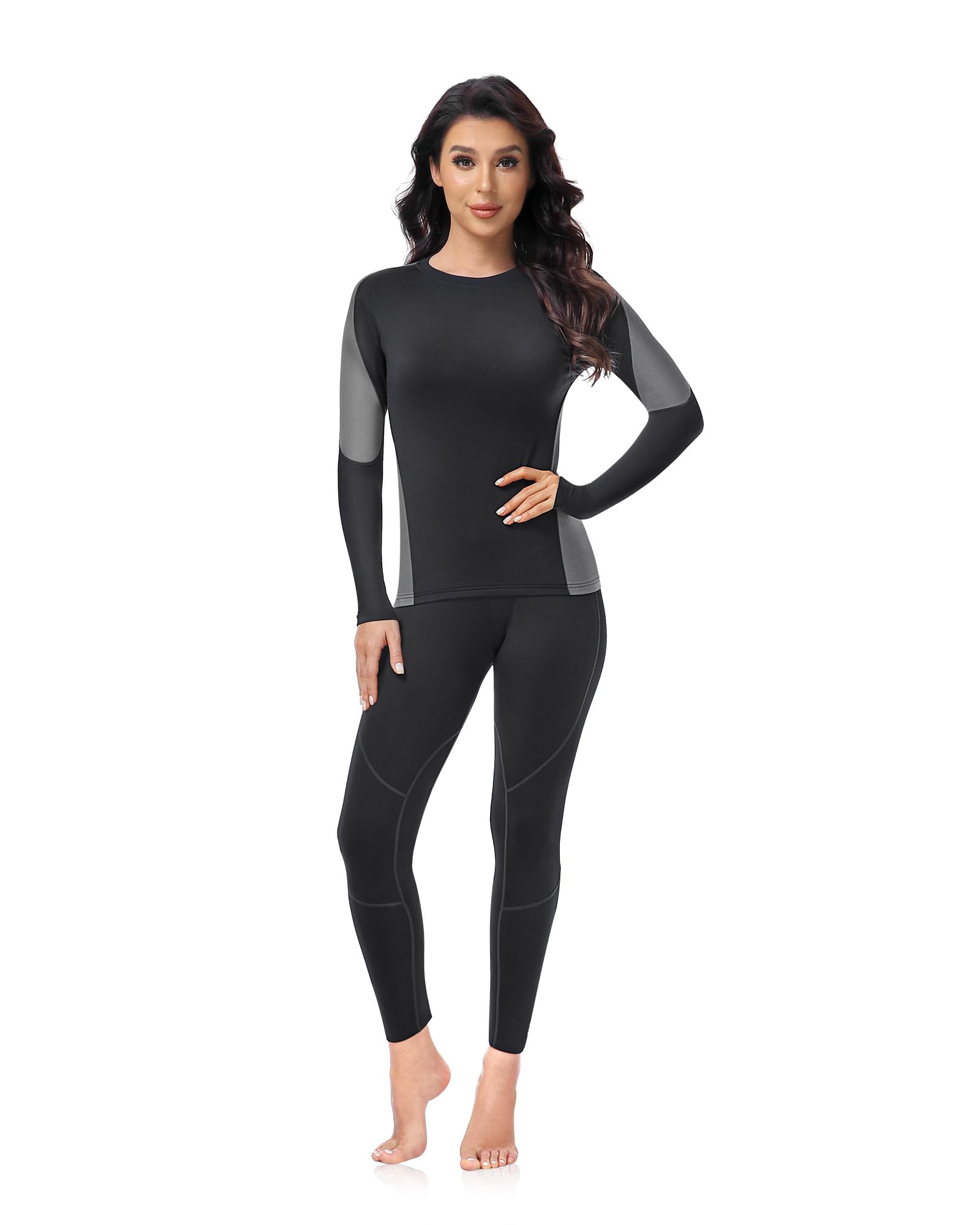 WEERTI Thermal Underwear for Women Long Johns with Fleece Lined Sport Long Underwear Winter Cold Weather