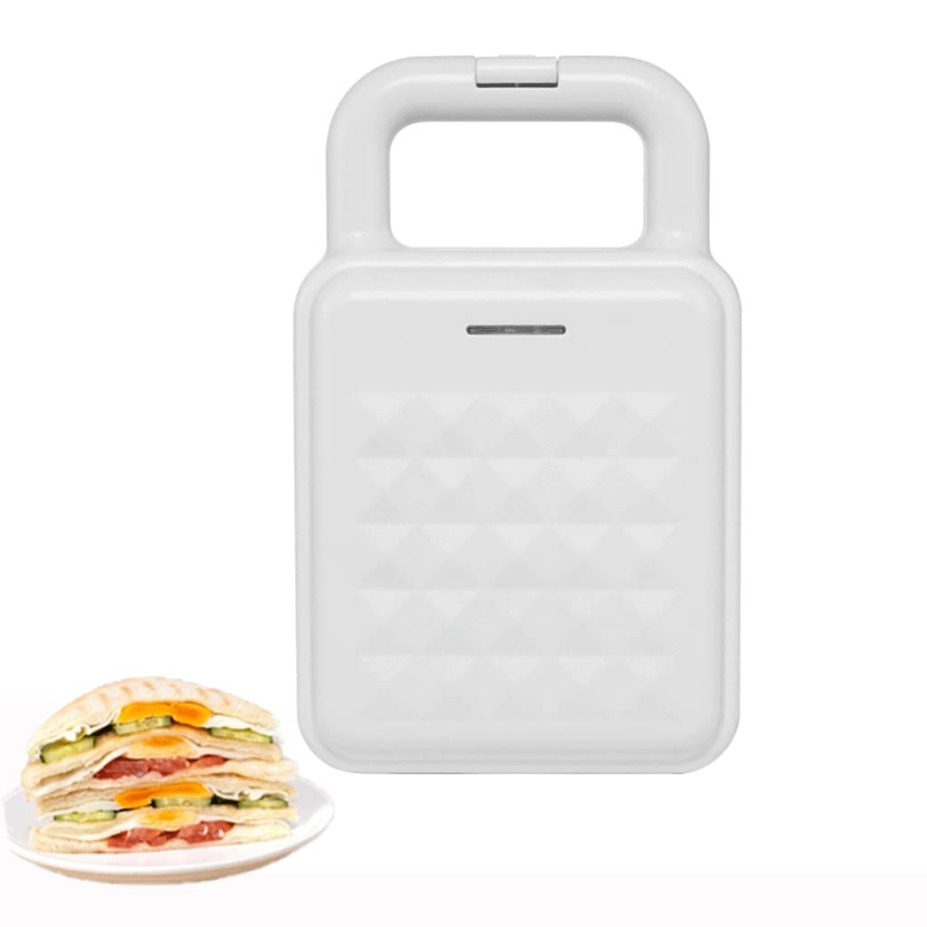 Sandwich Makers & Panini Presses Electric Breakfast Grilled Cheese Egg Bacon And Steak Toaster Maker 650W (Color : White)