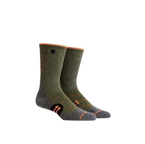 WORN T3 Hike Socks, Arch Support, Moisture Wicking, Insulate wet or dry, Blister Free (Green, Large)