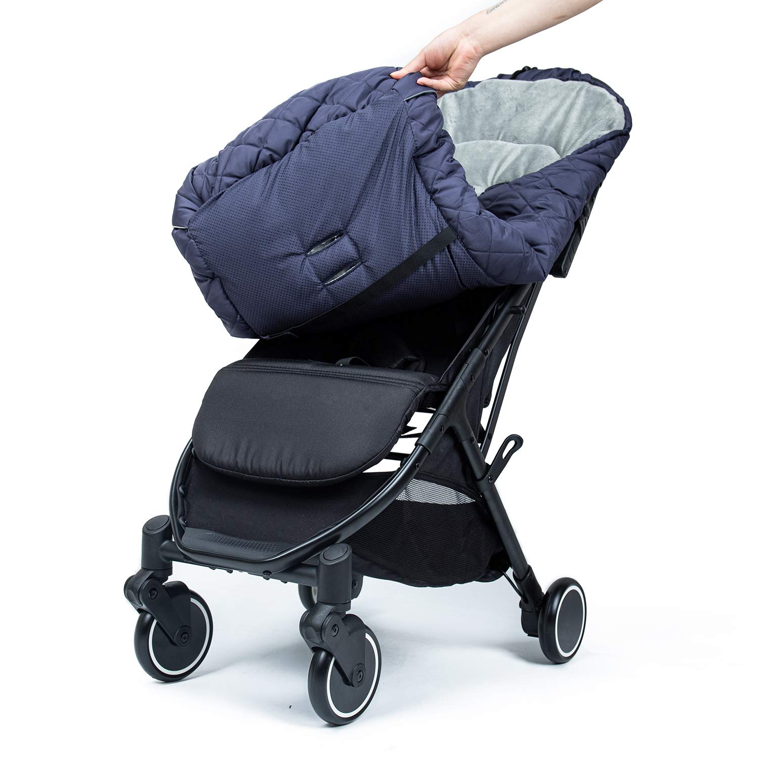 Orzbow Warm Bunting Bag Universal,Stroller Sleeping Bag Cold Weather,Waterproof Toddler Footmuff (Navy Blue)
