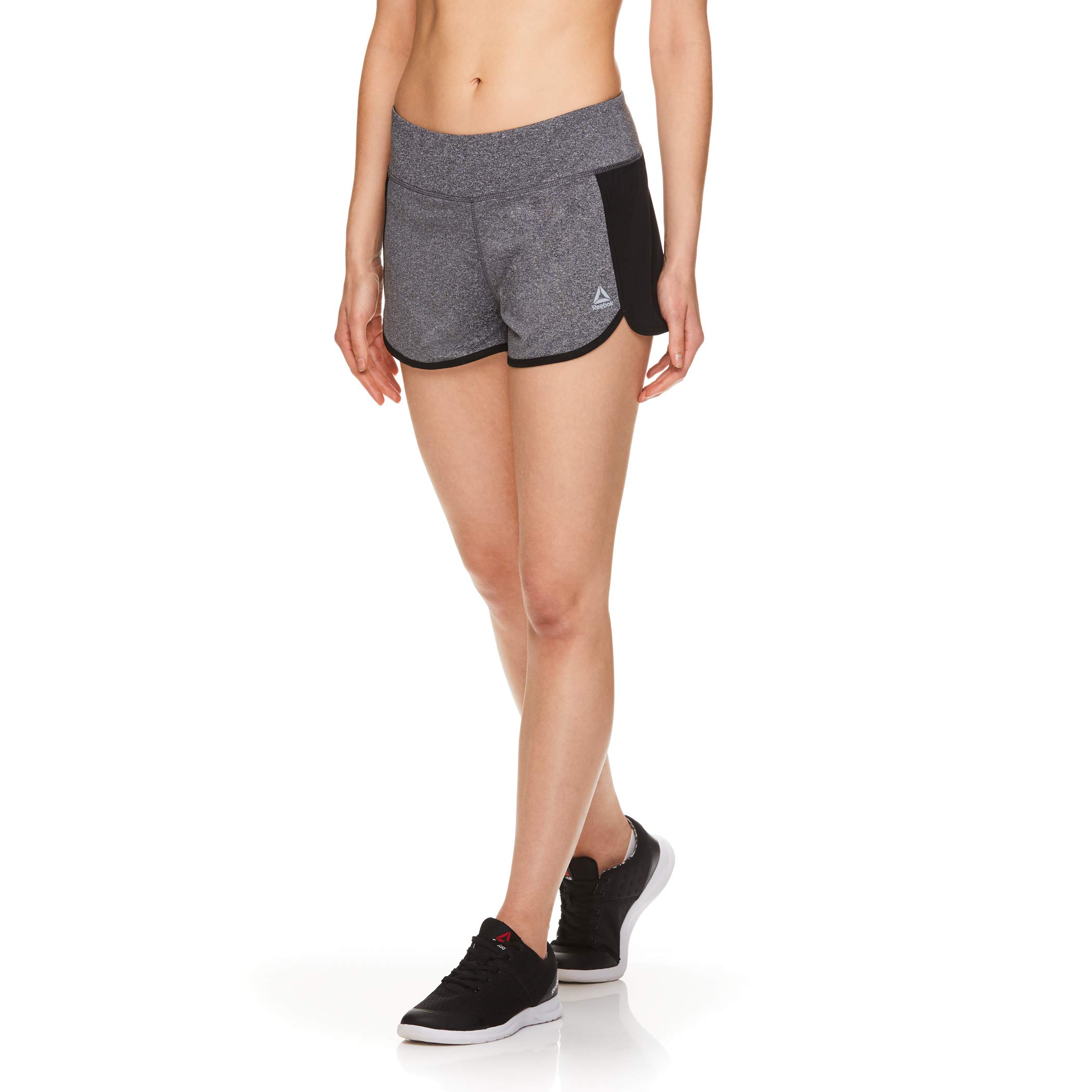 Reebok Women's Athletic Workout Shorts - Gym Training & Running Short - 3 Inch Inseam - Mara Charcoal Heather, X-Large