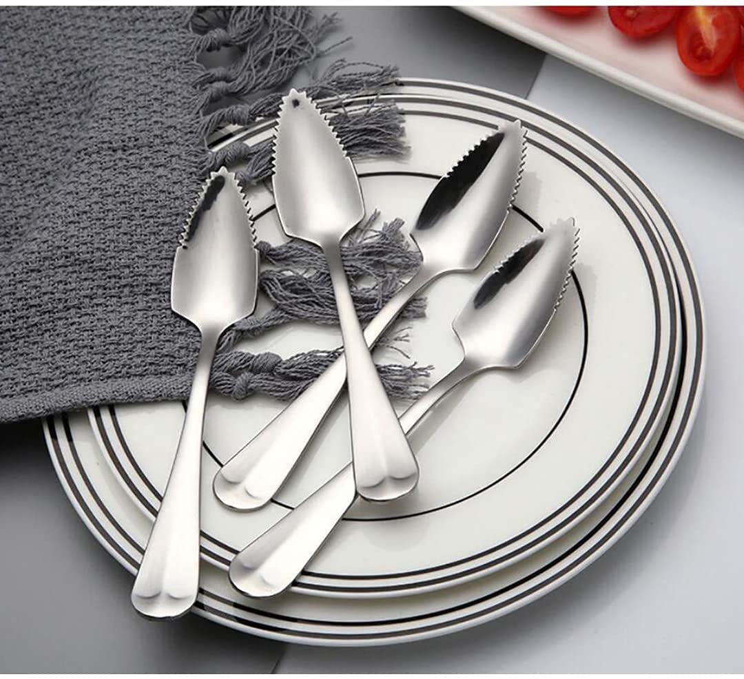 Stainless Steel Grapefruit Spoons, Jagged Grapefruit Spoon, Suitable for Citrus Fruits, Kiwi, Salads and Desserts, Set of 6…