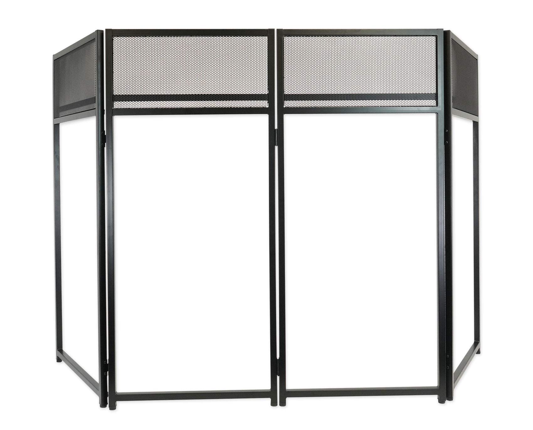 Rockville ROCKBOOTH XL DJ Event Booth Facade w/Built in 24” x 48” Table + Travel Bag + Scrims