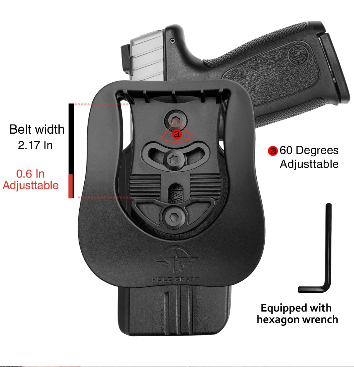 OWB Paddle Polymer Holsters Fit: Smith & Wesson SD9 VE / SD40 VE Pistol, Outside Waistband Open Polymer Holster with Safety Lock, Angle adj-1.5β-2β Belt Adjustable (Black)