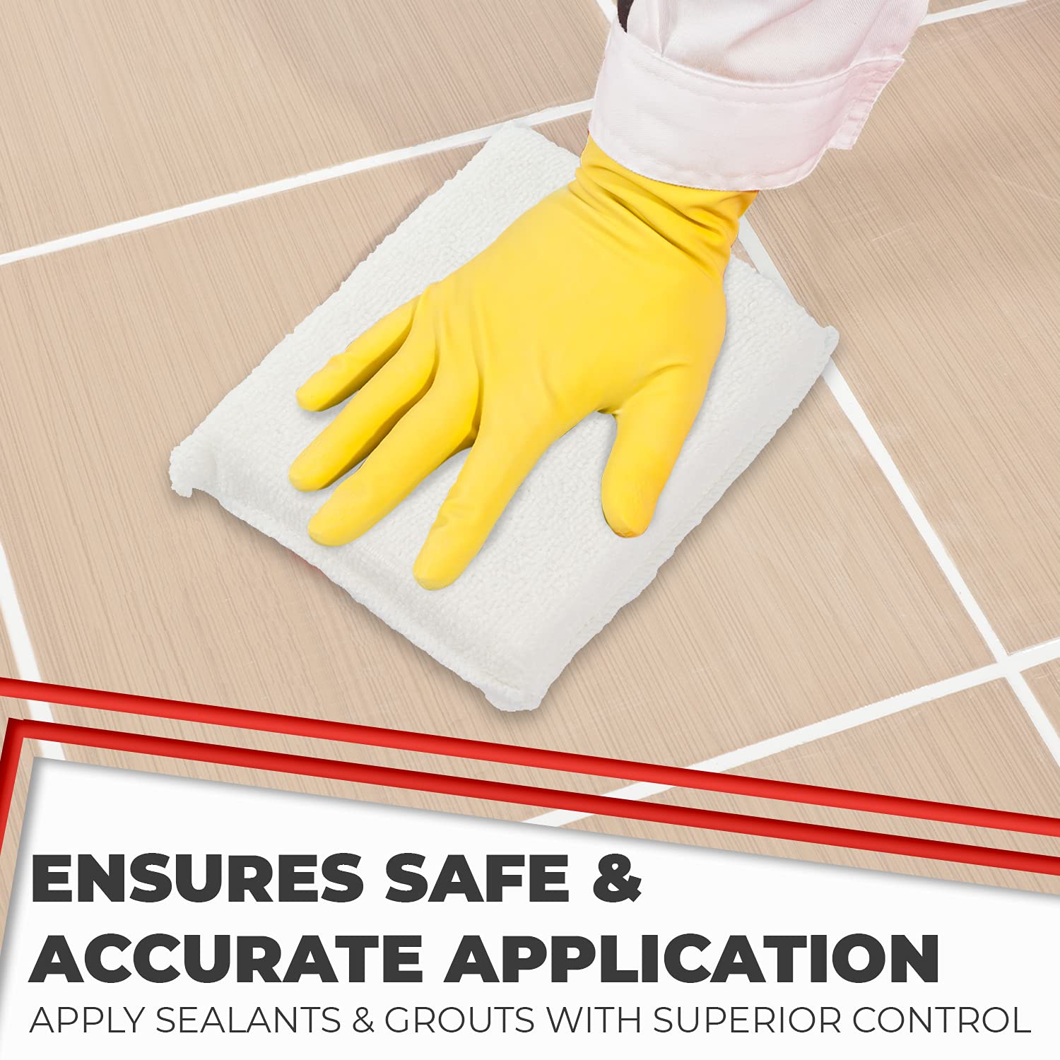 Tile Sealer and Grout Sealer Applicator Tool - Professional Grout Sealer and Tile Cleaner Pads - Microfiber Applicator Pad, Tile Grout Sealer Applicator, Stain Proof Sealer - Granite Sealer Countertop