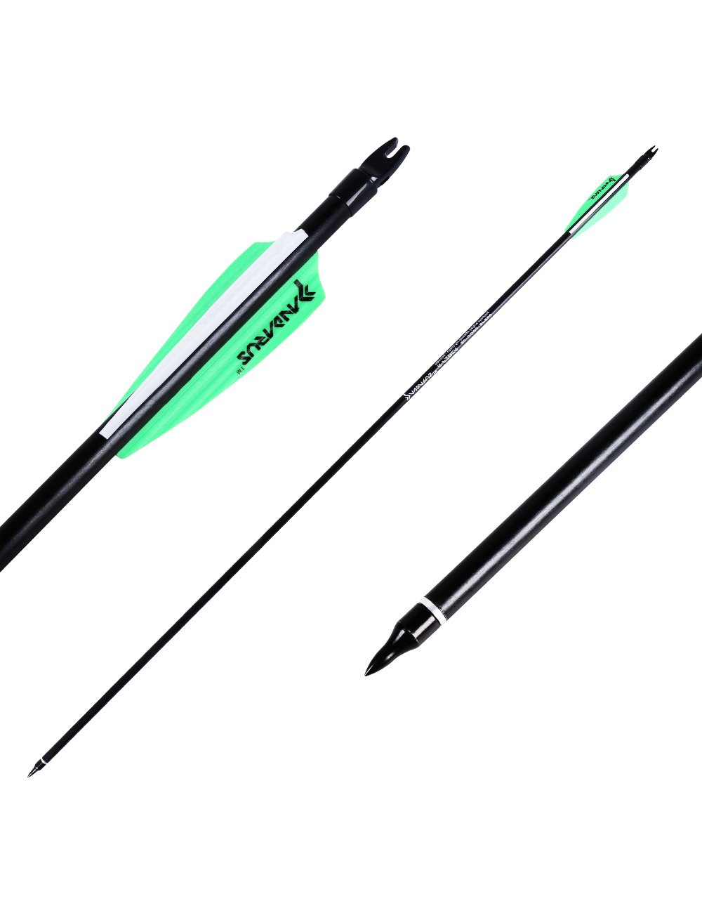 PANDARUS Archery 30inch 8mm Fiberglass Hunting Practice Arrows with Replaceable Arrowhead Spine 500 for Recure and Compound Bow Target