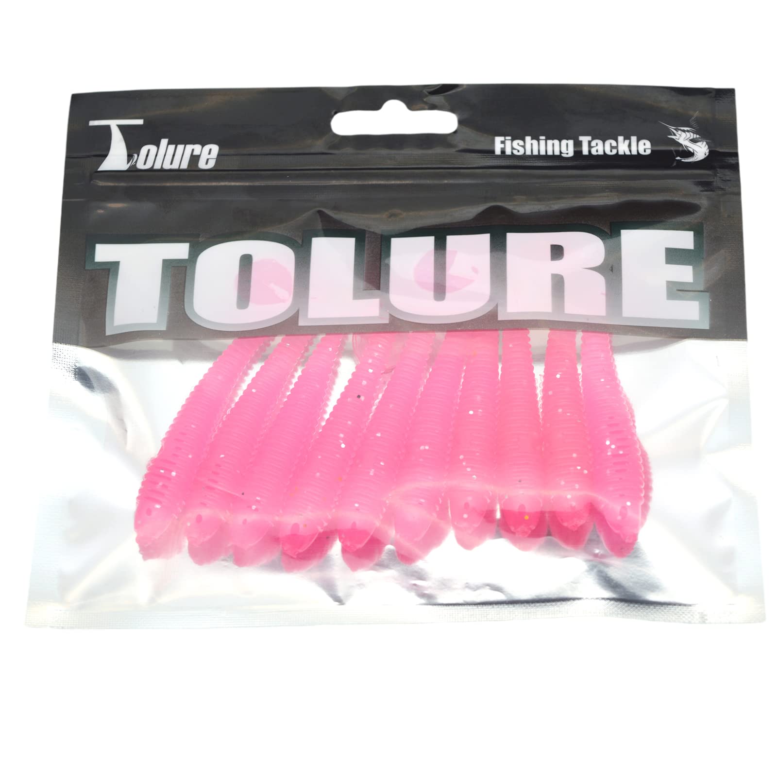 Tolure Bellow Paddle Tail Swimbaits Soft Plastic Bass Lure Baits Bellow Soft Lure Plastic Bait for Saltwater/Freshwater Fishing 3.2g/pc, 10pcs/Pack (Pink)
