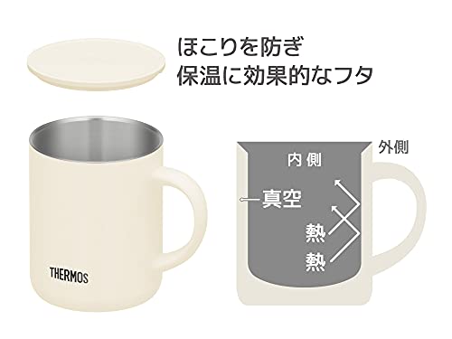 Thermos JDG-451C MWH Vacuum Insulated Mug, 15.2 fl oz (450 ml), Milk White