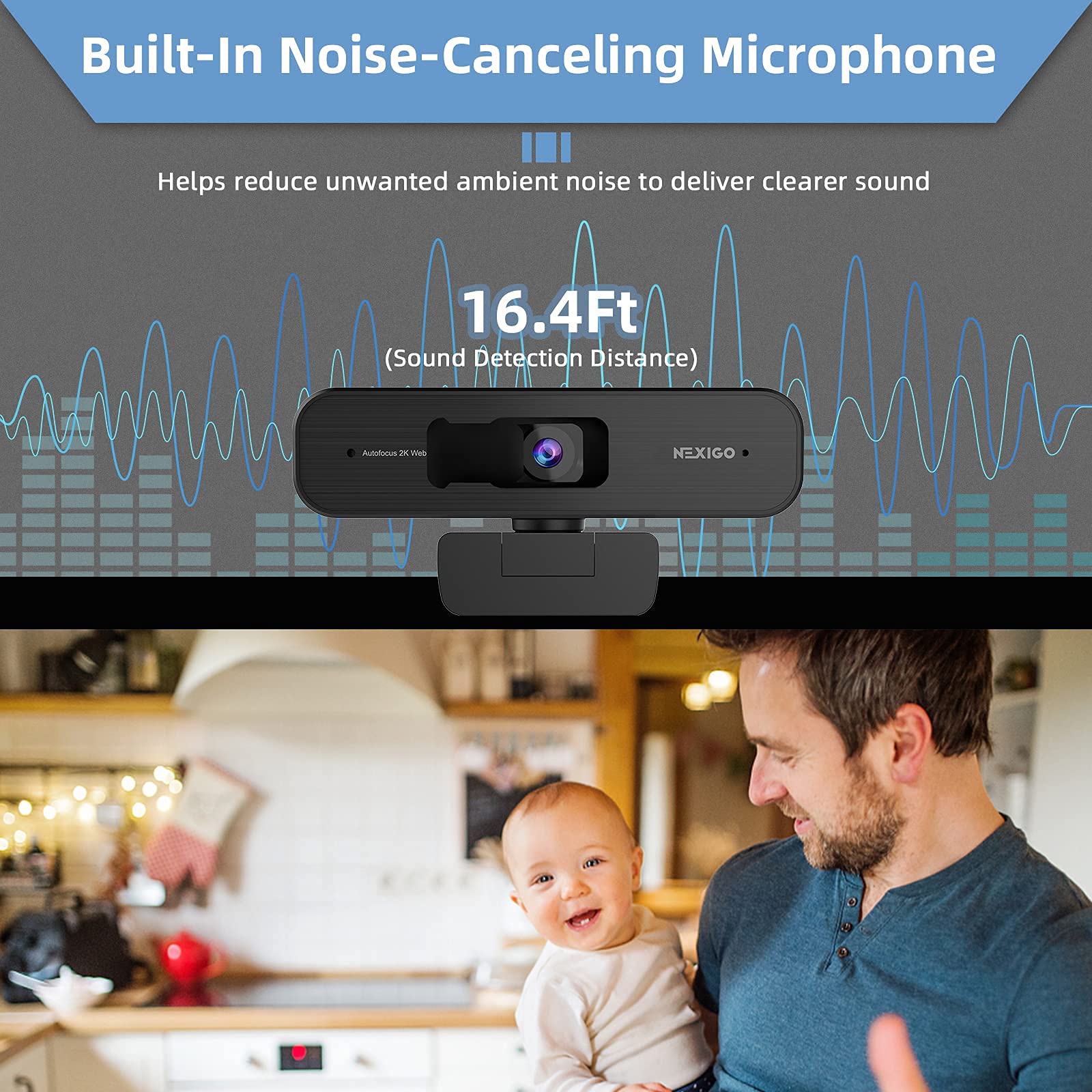 Zoom Certified, NexiGo N940P 2K Zoomable Webcam with Remote and Software Controls | Sony Starvis Sensor | 1080P@ 60FPS | 3X Zoom in | Dual Stereo Microphone, for Zoom/Skype/Teams/Webex (Black)