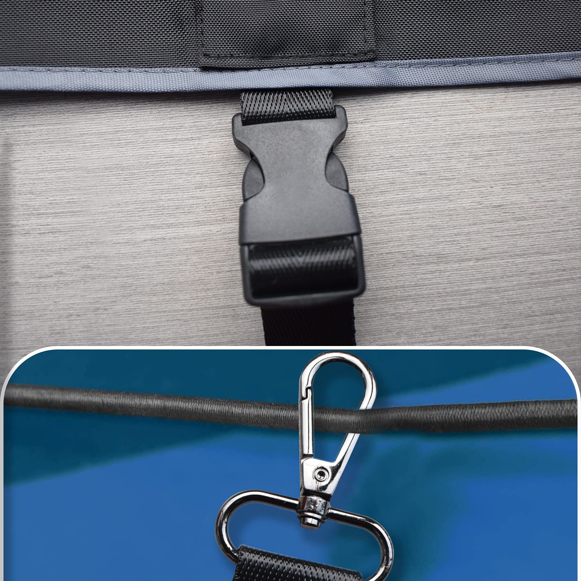 SoGuDio Universal Kayak Cockpit Drape Cover, Seal Cockpit Cover with Hook Holes, Provide Comprehensive Protection Against rain and dust for Ocean Cockpit,Black (Black, 60" L x 29" W)