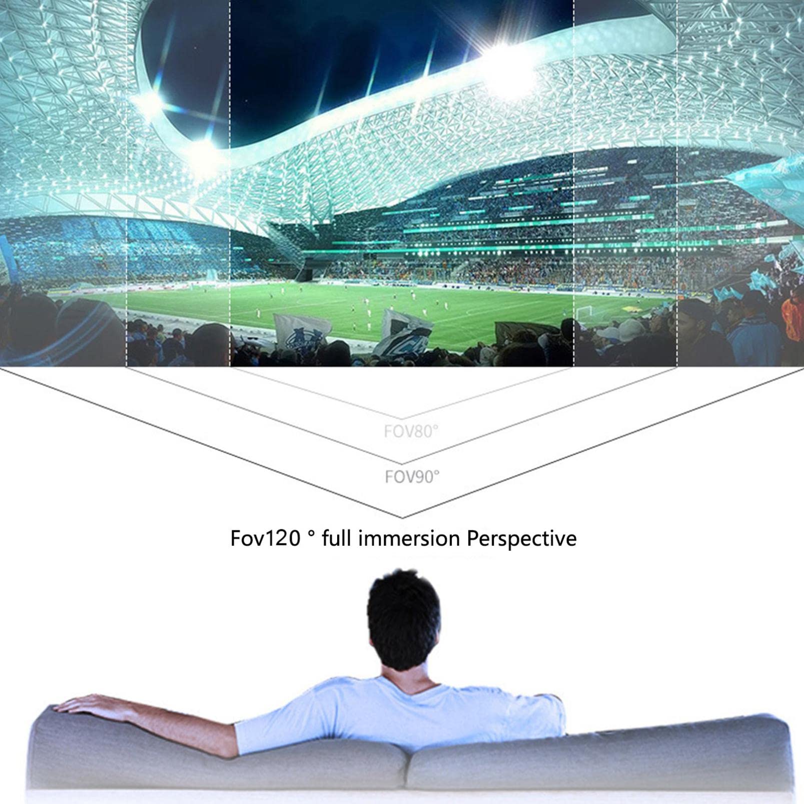 VR Blue Light Eye Protection Glasses Virtual Reality 3D Helmet 7-inch Large Screen Compatible with iOS&Android 3D Space Immersive Experience/Universal Virtual Reality Goggles for Kids&Adult