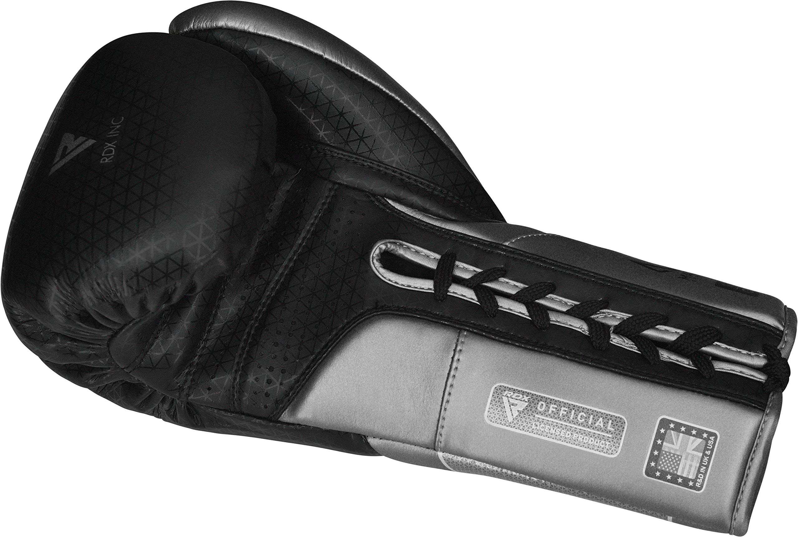 RDX Professional Boxing Gloves, Mark PRO Lace-Up Competition Gloves, Super Skin Maya Hide Leather, Padded Wrist Support, Multi-Layered, Traditional Extra Long Laces for Firm Secure Fit