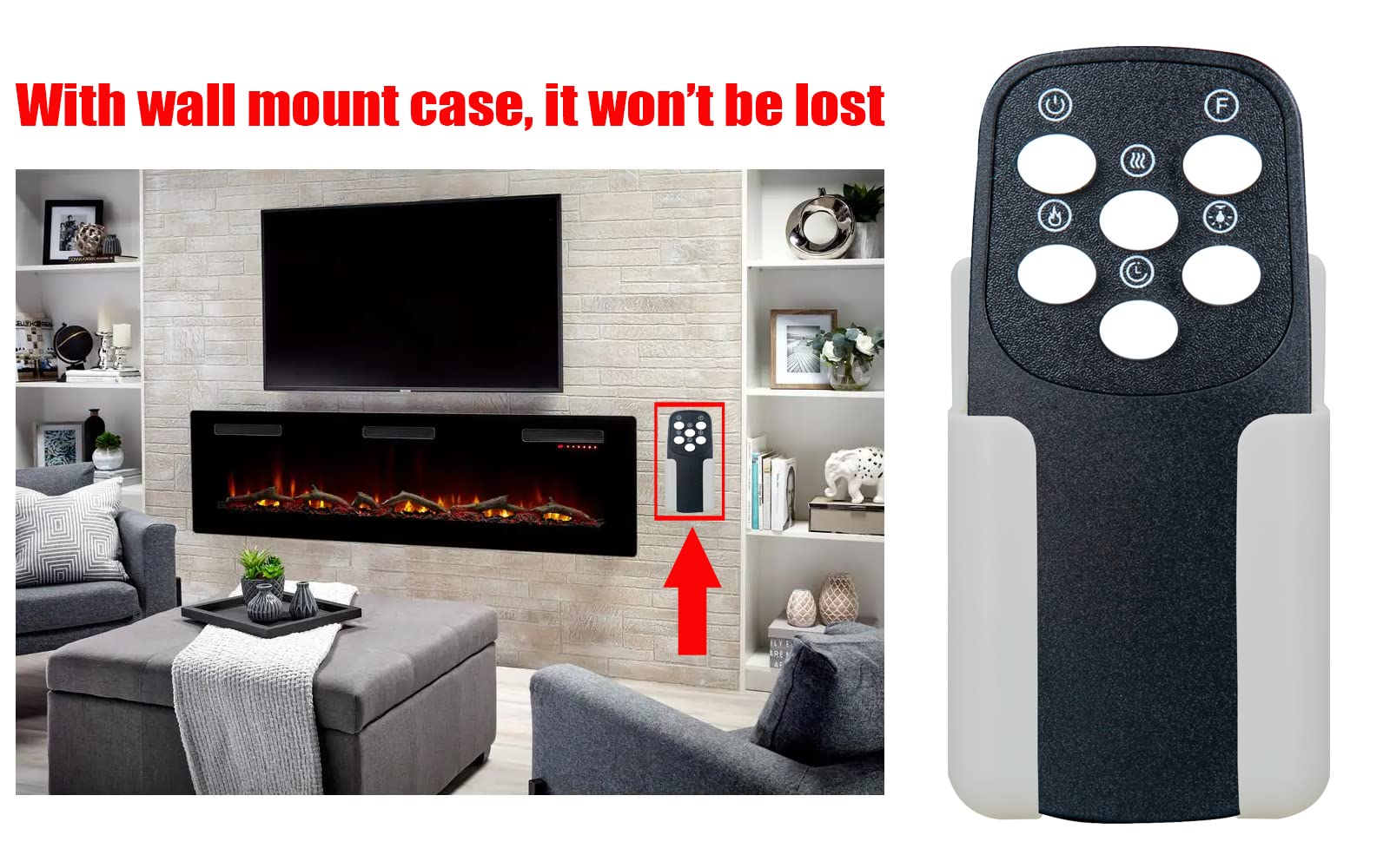Replacement Remote Control for Betelnut SZ06-037-60 SZ06-037-40 3D Electric Fireplace Insert Heater