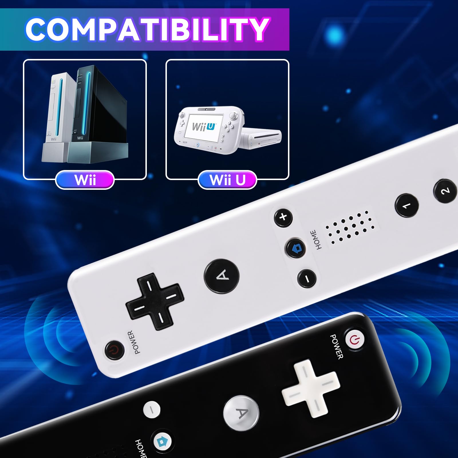 TechKen Motion Plus Controller for Wii and Wii U with Built in Motion Plus and Nunchuck and Protective Case