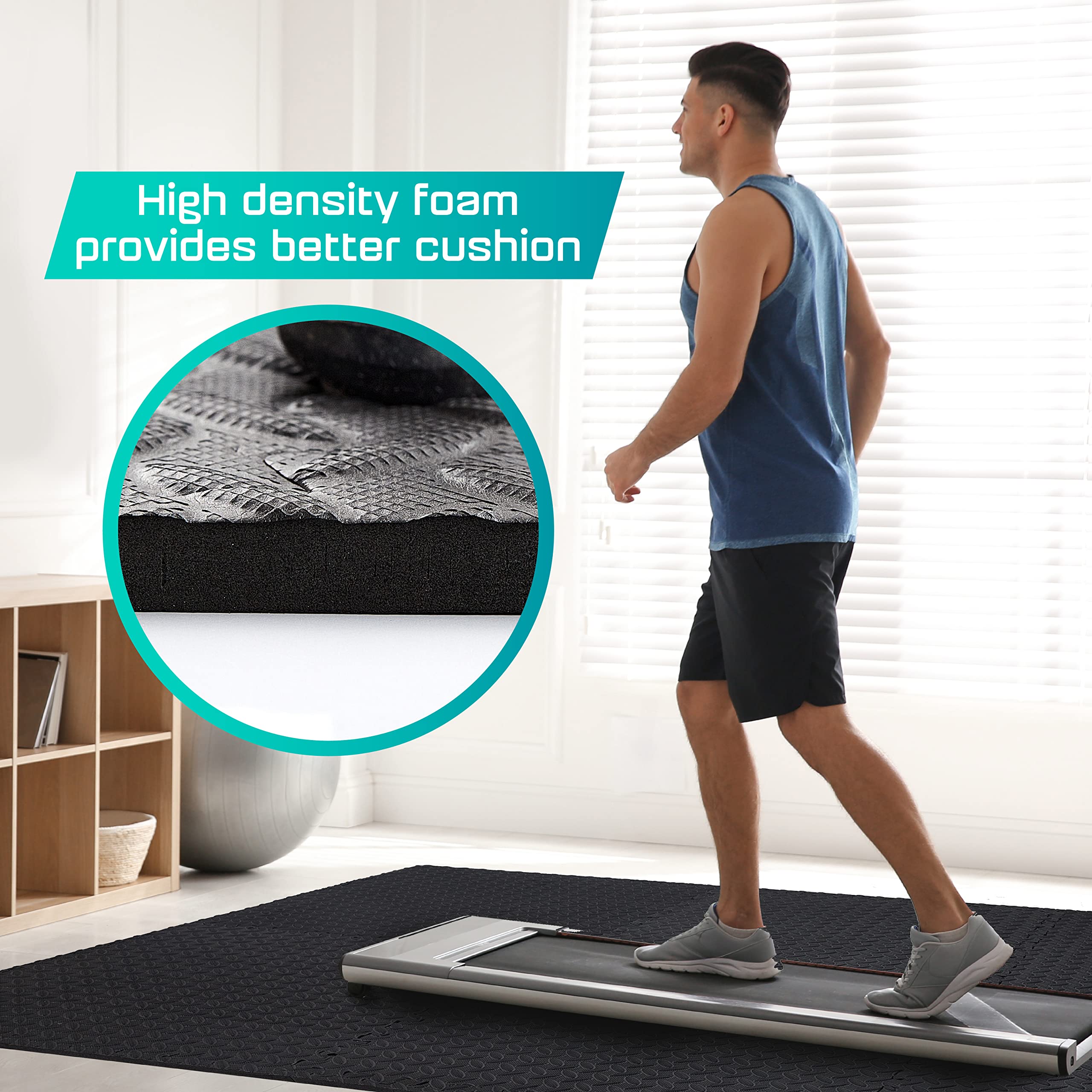 Yes4All 24SQFT-144SQFT Puzzle Exercise Mat for Home Gym, EVA Interlocking Foam Floor Tiles with Border for Workout Equipment