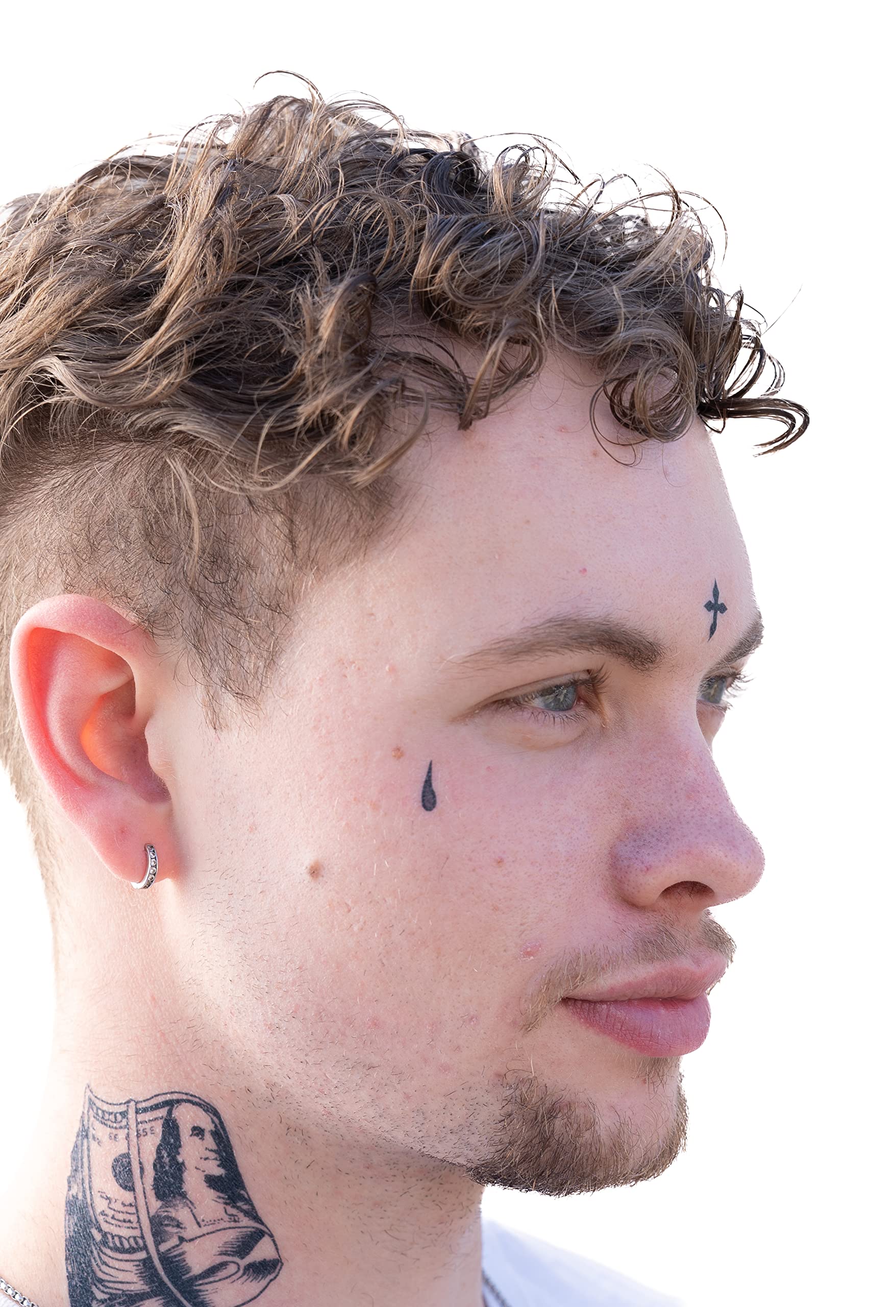 Thug Ink Temporary Tattoos - Volume I - 10 Temporary Tattoos ~ Face Tattoos ~ Teardrop, Cross, Praying Hands, etc~ Thug Life ~ Fake Tattoos ~ Water-transfer Tattoos