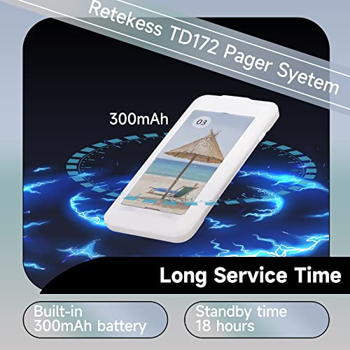 Retekess TD172 Restaurant Pager System, Restaurant Buzzer Pagers, Vibrate and Flash Mode, Customer Close Beep, 20 Restaurant Pagers for Church Nursery, Hotel, Coffee Shop