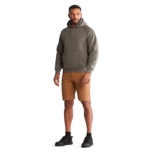 Timberland PRO Men's Standard Honcho Sport Double Duty Pullover Hooded Sweatshirt, Dark Charcoal Heather-White, M